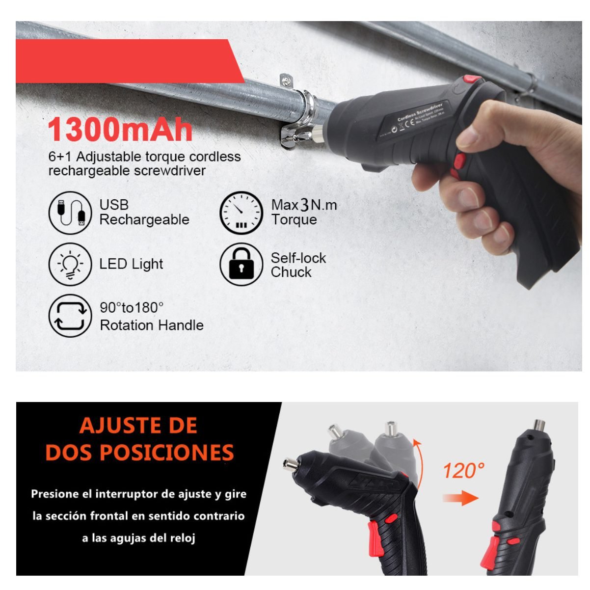 FixMaster–Destornillador Recargable Inalámbrico - Comprateloo-Lo mereces